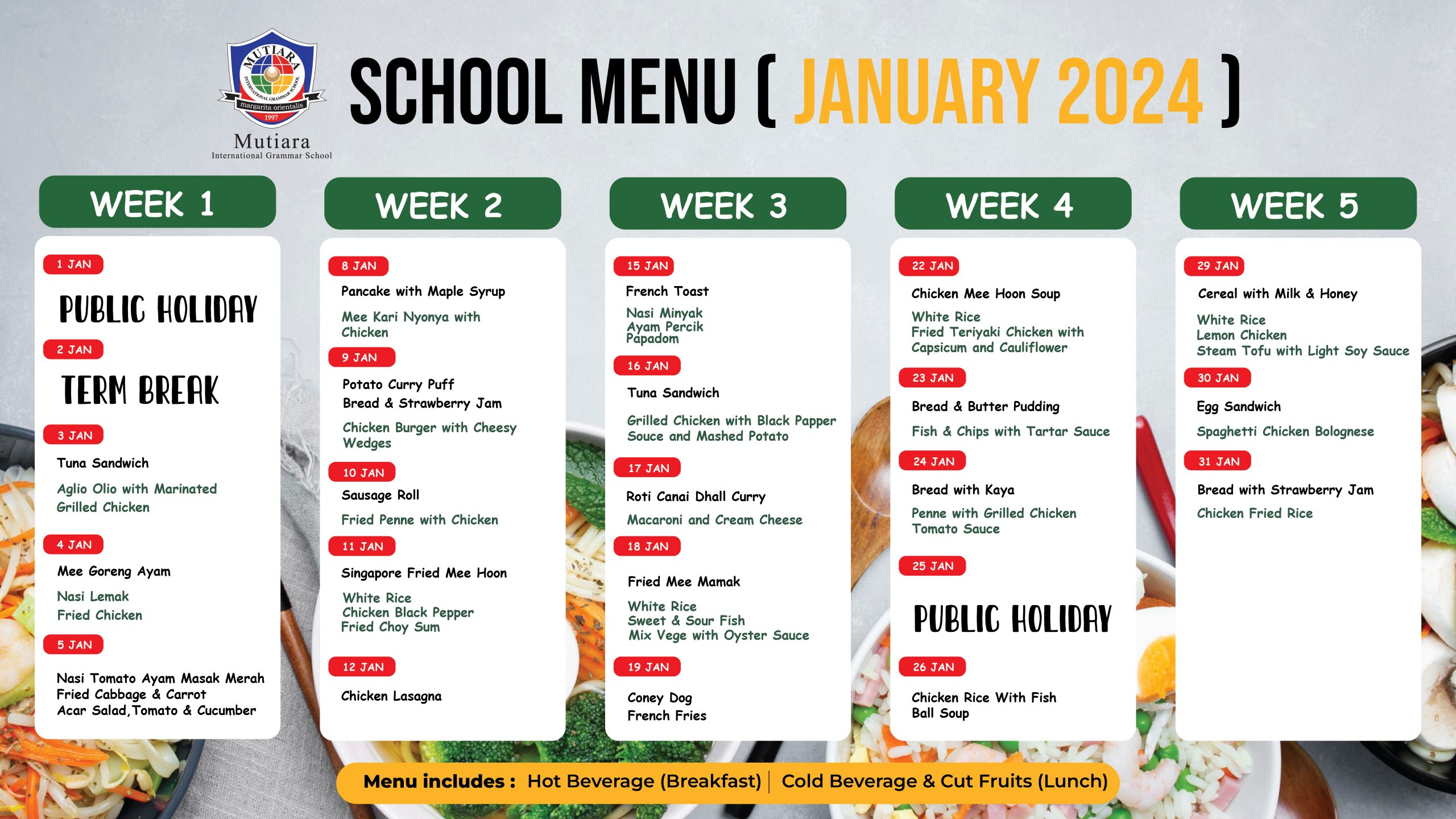 School Life - School Meals - Mutiara International Grammar School